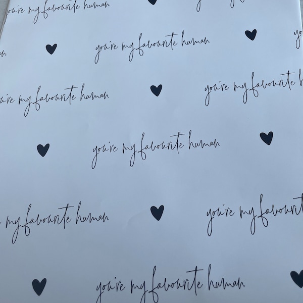 You're My Favourite Human Wrapping Paper, Valentine's Day, Anniversary ...