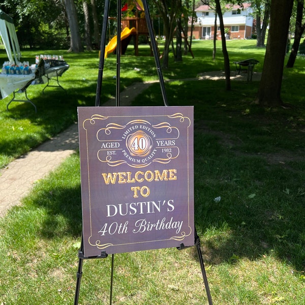 Editable Aged to Perfection Welcome Sign Any Age Birthday Party Welcome ...