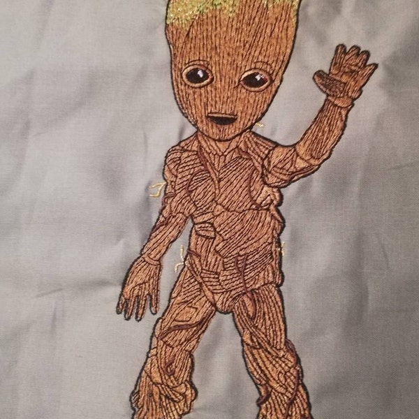 Baby Groot Embroidery Design 3 Sizes - Kids Groot Wood Figure Winking ...
