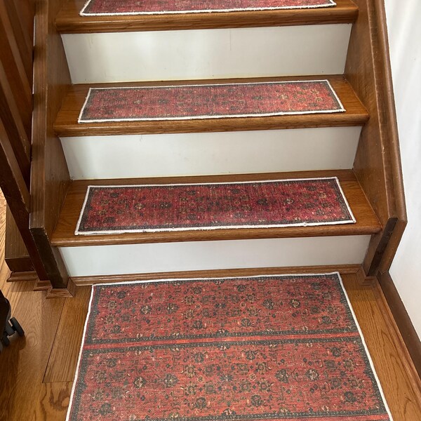 Custom Size Striped Runner Rug - Modern Design Stair Treads - Non Slip ...
