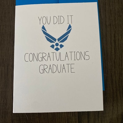 Air Force Graduation Card Military Grad Airman You Did It Blue Kraft ...