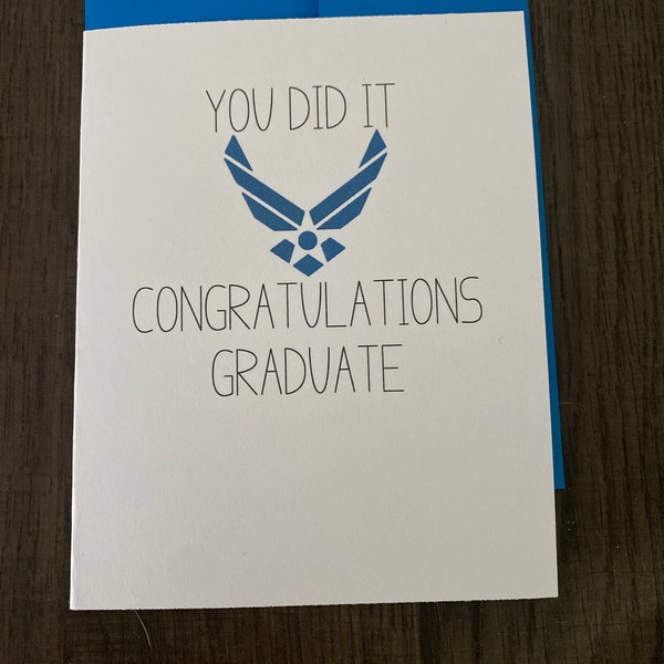Air Force Graduation Card - Military Grad Airman You Did It Blue Kraft ...