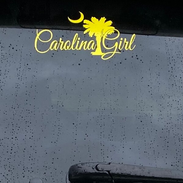 Carolina Girl Vinyl Decal Palmetto Tree Moon Carolinas Sticker South - Etsy