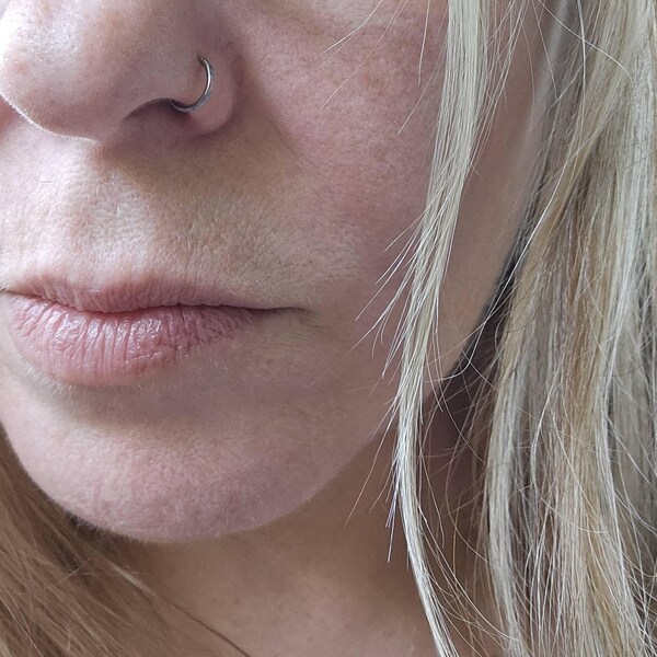 Double Stacked Pearl Split Ring - Nose Ring - 8mm/10mm -nose Ring Hoop ...