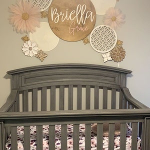 Nursery Name Sign Above Crib Sign Round Name Sign Custom - Etsy