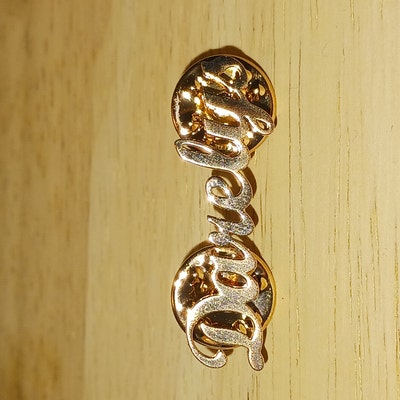Custom Name or Logo Brooch in Gold / Silver / Rose Gold - Etsy