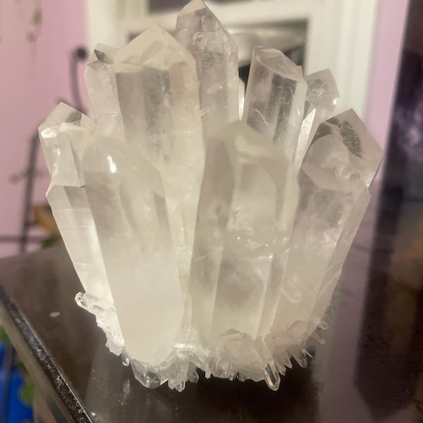 Crystal Cluster, Natural Raw Clear Quartz Geode Cluster, White Crystal ...