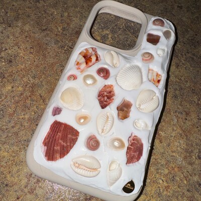Shades of Brown: Handmade Shell Cell Phone Case/ Seashell Cell Phone ...