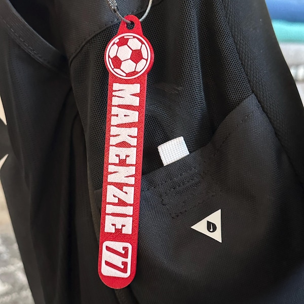 Personalized Soccer Keychain, Soccer Name With Number, Keyring ...