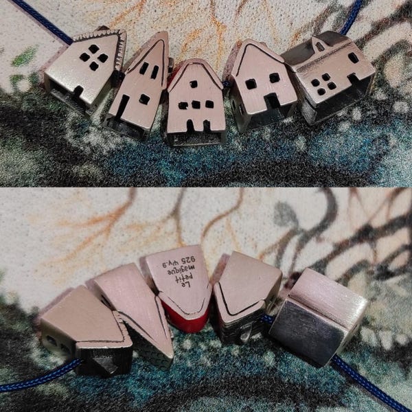 House Necklace, Sterling Silver House Necklace, Silver Home Pendant ...
