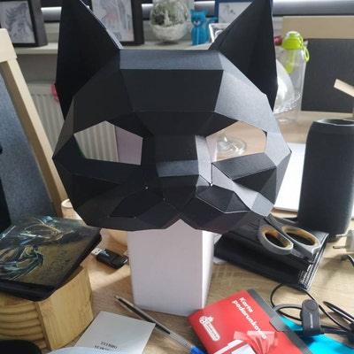 CAT MASK-2 Low Poly Animal Papercraft PDF Template - Etsy