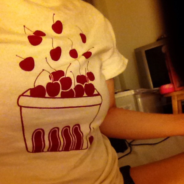 Cherry Screen Printed T Shirt, Clothing Gift, Foodie Gift, Gardening ...