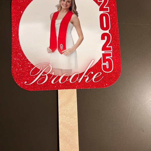 Custom Graduation Photo Fan| Personalized Graduation Fan| Grad Paddle ...