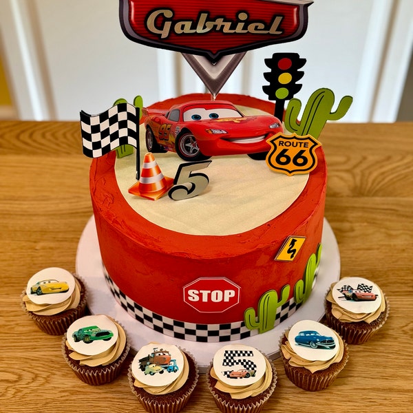 Cars Cake Topper, Custom Cake Topper, Personalized Cars Cake Topper ...