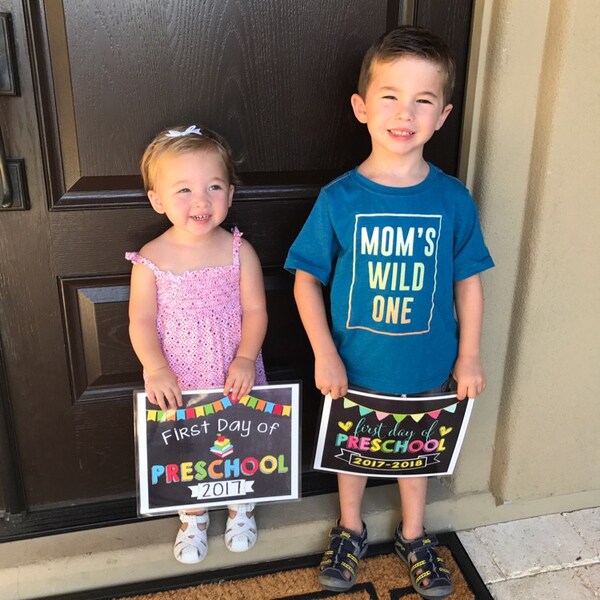 First Day of Preschool Sign - 1st Day of Preschool Sign - First Day of ...