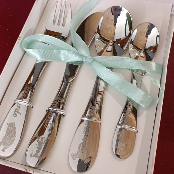 Personalized Gift for Kids, Cartoon Characters Cutlery, Kids Cutlery ...