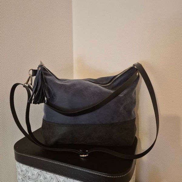 Canvas and Vegan Leather Crossbody Bag, Crossbody Purse, Small ...