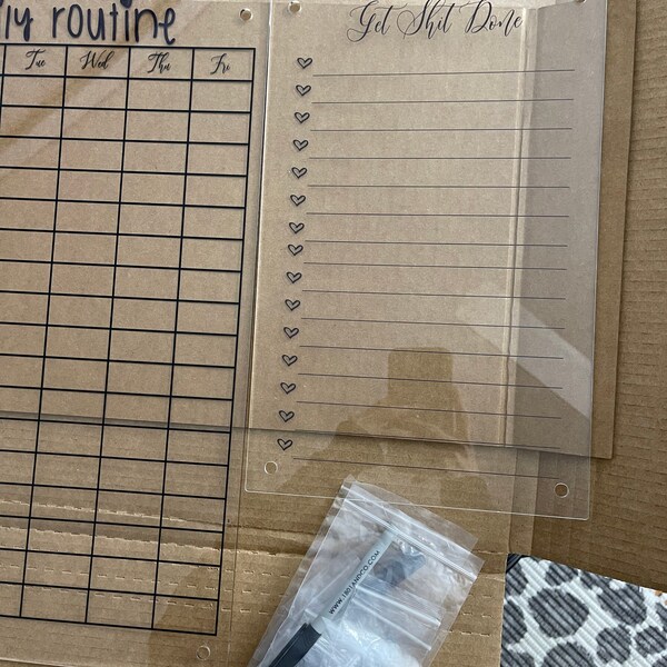 Acrylic to Do List for Wall Dry Erase Board Clear Acrylic Calendar ...