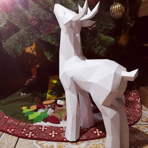 Deer Papercraft Bundle, Papercraft Deer Templates, Papercraft 3D, Low ...