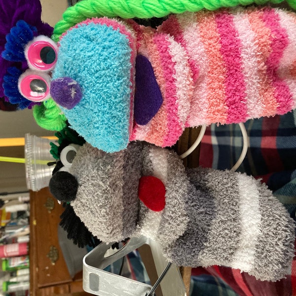 Doopalpoops Pre-made Fuzzy Sock Puppets – Handmade Cozy Puppets for ...