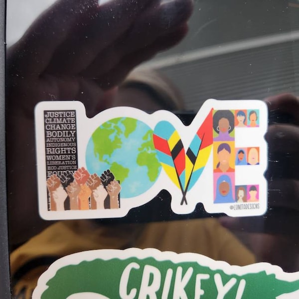 LOVE Sticker: Social Justice, Environmental Rights, Weatherproof Vinyl ...