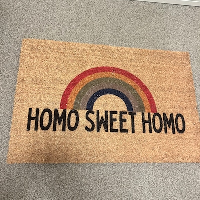 Homo Sweet Homo Doormat, Funny Gay Pride Outdoor Welcome Door Mat, Gay ...