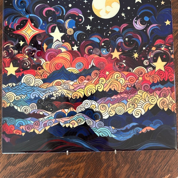 Starry Night Sky Ceramic Tile: Celestial Art Decor - Etsy