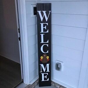 Large Vertical Welcome Sign Front Door Sign Porch Leaner | Etsy