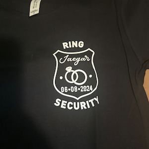 Ring Security Shirt, Ring Bearer Shirt, Wedding Shirt, Bridal Party ...