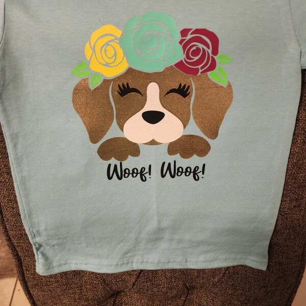 Puppy Face Svg, Cute Dog With Flowers Svg, Girl Svg, Dxf, Eps, Png ...