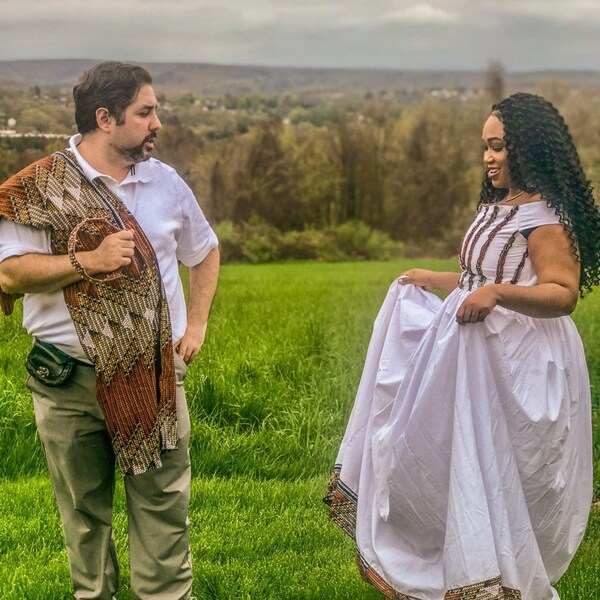 Long Gown, Mother Care Neck, Back Zipper, Front Slit, Flayed Hand ...