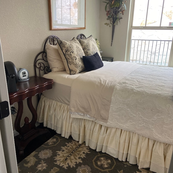 Fringe Ruffle Gathered Bed Skirt - 8