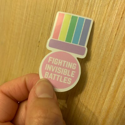 Fighting Invisible Battles Vinyl Sticker - Etsy