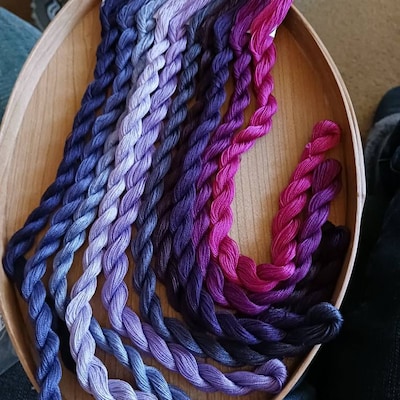 Hand Dyed Embroidery Thread Pack 10 Colours Brights - Etsy