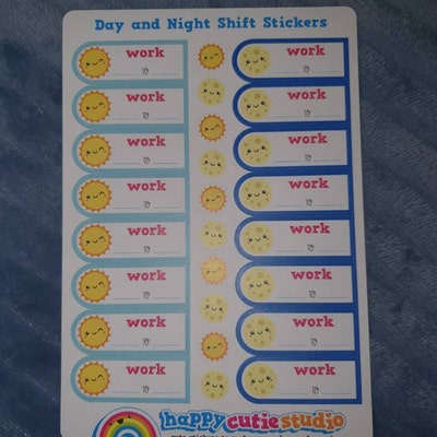 16 Cute Day and Night Shift/work Planner Stickers - Etsy