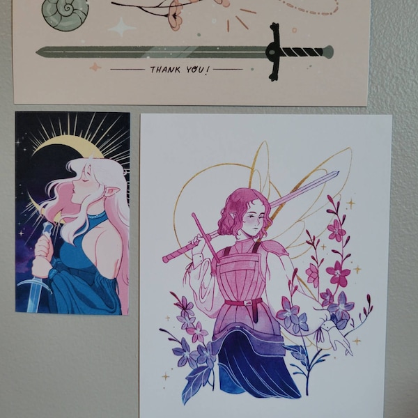 4x6 Print - Lady of Larkspur | Original Art, Drawing, Wall Art - Etsy