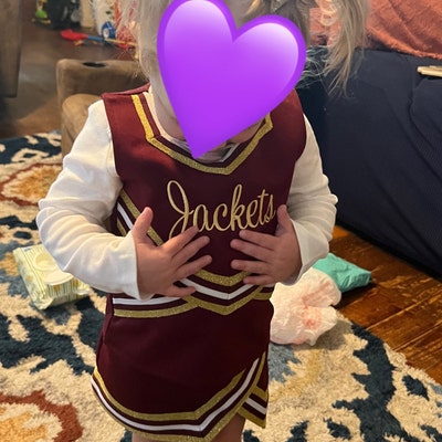 Maroon & Gold Cheer Uniform, Customized Cheerleading Uniform, Girls ...