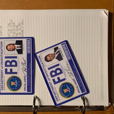 Supernatural 2 Pack Prop FBI Badges With Sam and Dean Winchester - Etsy