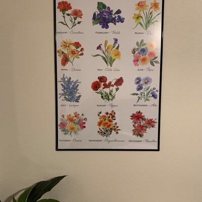 Digital Download Watercolor Floral Paintings, Birth Month Flowers ...