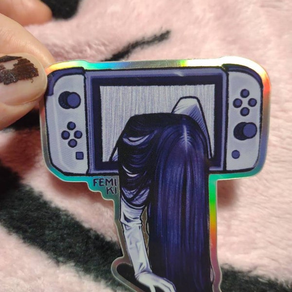 HOLO Switch Sadako Sticker Holographic Gamer Sticker Samara Sadako the ...