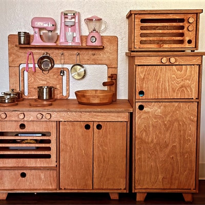 Dusty Blue Wooden Play Kitchen Kids Room Furniture - Etsy
