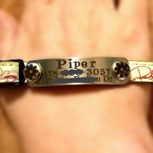 Collar Name Plate, Tiny Personalized Name Plate, 316 Stainless Rivet on ...