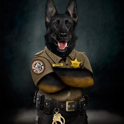 Canine Cop / Deputy and Sheriff Custom Pet Portrait , Police Dog Pet ...