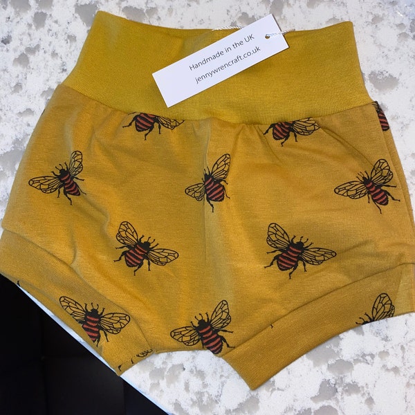 Mustard Bee Shorts Bumblebee Honeybee Handmade Summer, Baby Toddler ...