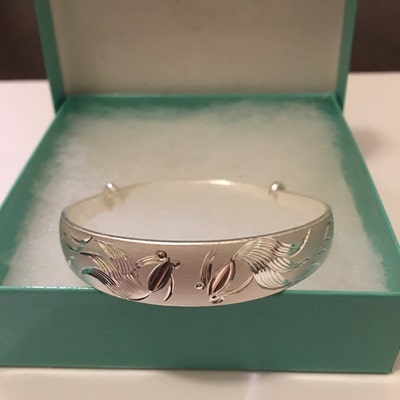 Sterling Silver Adjustable Bracelet, Silver Bangle With Bells Charms ...