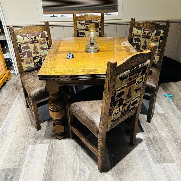 Solid Barnwood Amish Rocking Chair With Hair on Hide Back and Top Grain ...