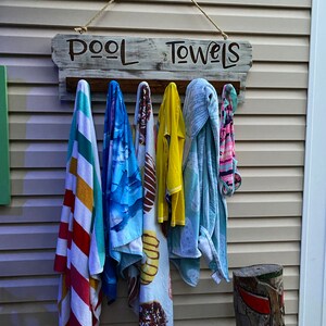 Custom Pool Sign, Pool Towel Holder, Pool Sign, Pool Towel Rack, Pool ...