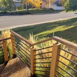 Satin Black 5.1.1 8 Foot X 5/8-inch Round Horizontal Bar Baluster for ...