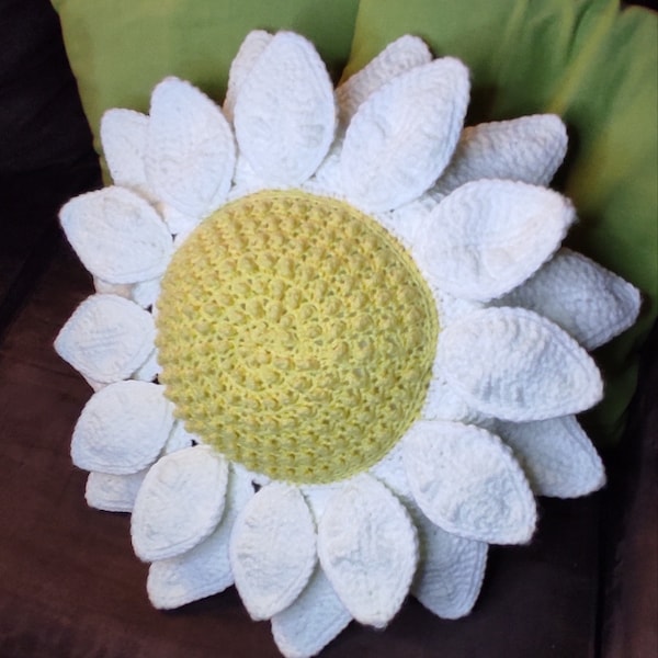 Crochet Daisy Flower Cushion Pattern: Photo Tutorial (PDF Pattern) - Etsy