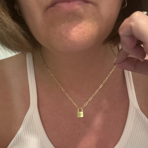 Custom Initial Padlock Necklace by Caitlyn Minimalist • Initial Jewelry With Paperclip Chain ...